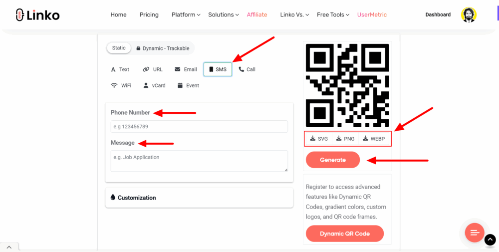 How to Generate a QR Code For SMS Texts – Free SMS QR Code